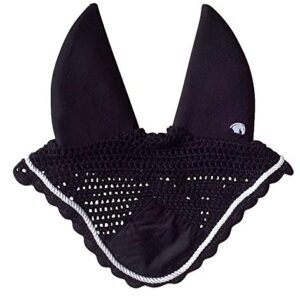 Plughz Horse Sound Off Ear Net, Soundless Bonnet (Black)