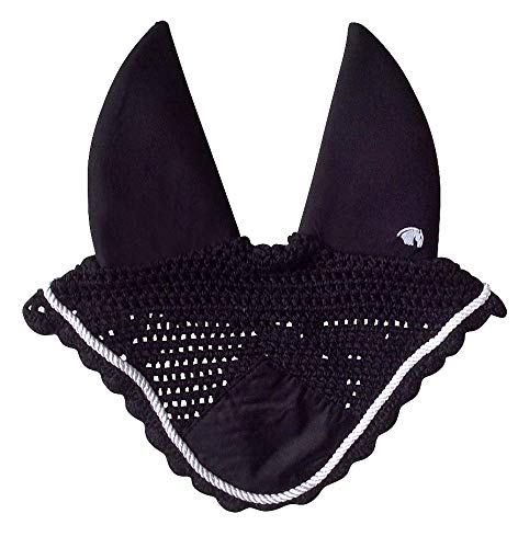 Plughz Horse Sound Off Ear Net, Soundless Bonnet (Black)