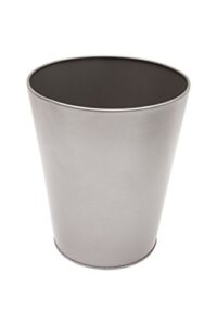 kenney rust-resistant metal waste paper basket, 1.3 gallon, polished pewter