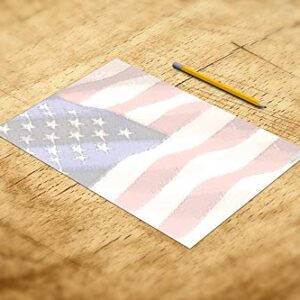 American Flag Stationery - 8.5 x 11 - 60 USA Letterhead Sheets - Patriotic Paper