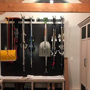 StoreYourBoard Ski Wall Storage Rack, Holds 8 Pairs, Steel Home and Garage Skis Mount