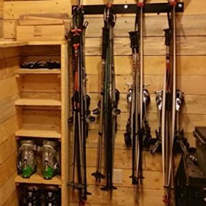 StoreYourBoard Ski Wall Storage Rack, Holds 8 Pairs, Steel Home and Garage Skis Mount