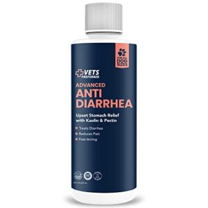 vets preferred dog anti diarrhea liquid - dog diarrhea relief with pectin and kaolin (8 oz.) | once every 12 hours for dog diarrhea & dog gas relief