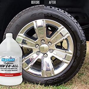 California Cover All by Superior Products- Automotive Tire Shine Spray & Professional Grade -Tire Dressing - High Gloss - Water Repellent & Made in America (16 oz)