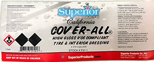 California Cover All – Automotive Tire Shine Spray & Professional Grade Tire Dressing - High Gloss - Water Repellent & Made in America (1 Gallon)