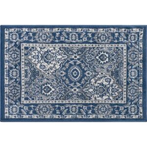 Newcomb Traditional Oriental Navy Scatter Mat Rug, 2' x 3'