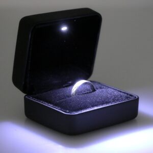 Omeet Mini size Metal glossy with LED Jewelry Gift Box - Easy to fit into your pocket or handbag