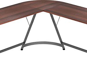 Le Crozz L-Shaped Home Computer Corner Desk, Walnut