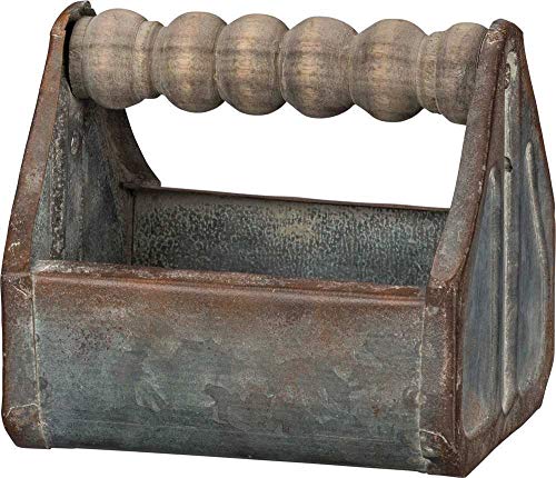 Primitives by Kathy Spindle Handle Tray, Small, Distressed Metal