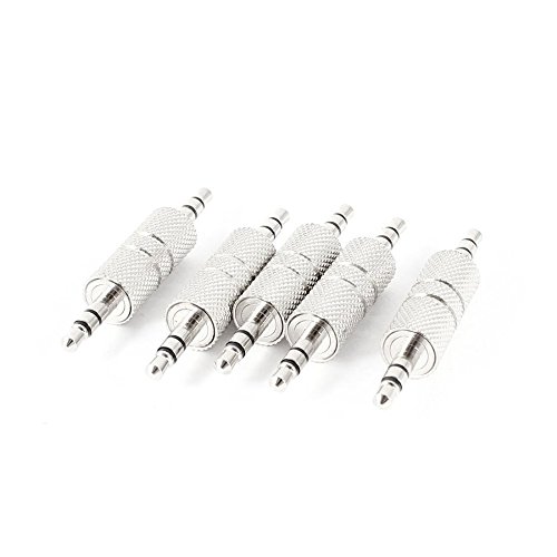 VizGiz 5 Pack 3.5mm Male to Male Coupler Extension Cable Joiner 1/8 inch TRS Stereo Audio Wire Adapter Jack Plug Connector for BT Receiver AUX-in Cord PC MP3 Player Car Transmitter