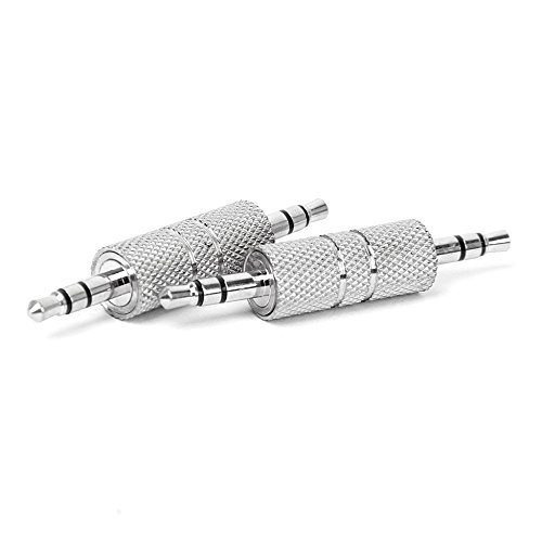 VizGiz 5 Pack 3.5mm Male to Male Coupler Extension Cable Joiner 1/8 inch TRS Stereo Audio Wire Adapter Jack Plug Connector for BT Receiver AUX-in Cord PC MP3 Player Car Transmitter