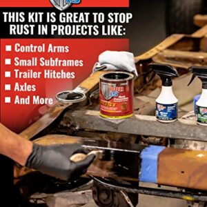 POR-15 Stop Rust Kit, Non-Porous Coating Seals and Protects Metal from Rust and Corrosion, Gloss Black