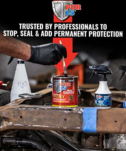 POR-15 Stop Rust Kit, Non-Porous Coating Seals and Protects Metal from Rust and Corrosion, Gloss Black