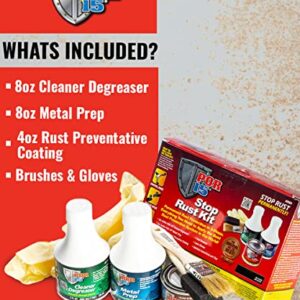 POR-15 Stop Rust Kit, Non-Porous Coating Seals and Protects Metal from Rust and Corrosion, Gloss Black