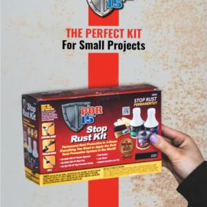 POR-15 Stop Rust Kit, Non-Porous Coating Seals and Protects Metal from Rust and Corrosion, Gloss Black