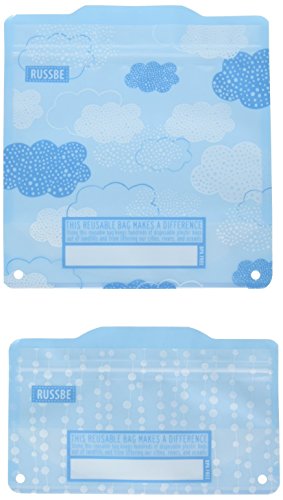 Russbe Clouds Reusable Snack & Sandwich Bags (Set of 4), Blue