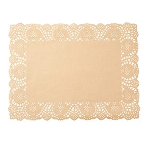 100 Pack Disposable Placemats for Wedding Tables, Thanksgiving, Birthday, Anniversary, Easter, Dinner Party, Lace Paper Doilies for Food, Arts and Crafts (15.5 x 11.7 In)