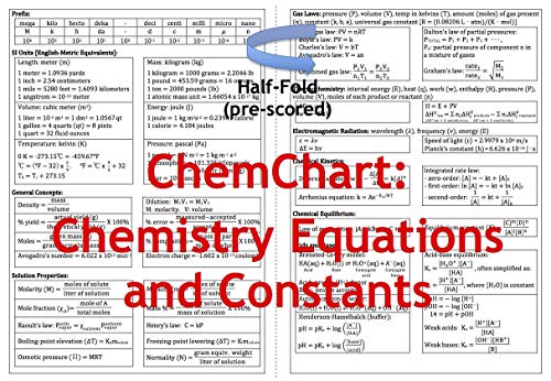 Periodic Table, Chemistry Equations ChemChart, SAT, AP, MCAT (Laminated)