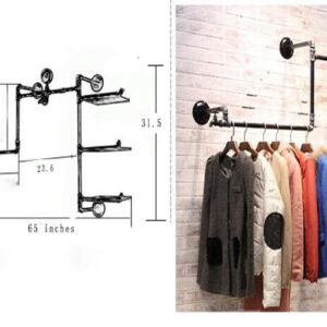 OTUGARE industrial pipe clothing rack industrial pipe hung clothing rack clothing display rack The clothes store display rack wall-mounted clothing display rack