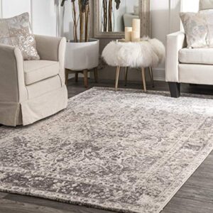 nuloom verdell vintage medallion area rug, 6' x 9', beige