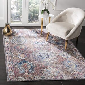 safavieh bristol collection 8' x 10' dark grey/blue btl340a boho chic distressed area rug