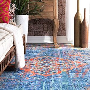 nuLOOM Andrus Vintage Area Rug, 8' x 10', Blue