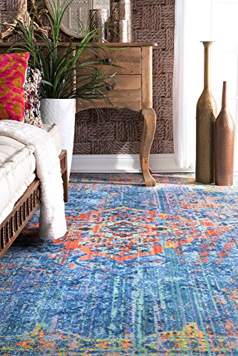 nuLOOM Andrus Vintage Area Rug, 8' x 10', Blue