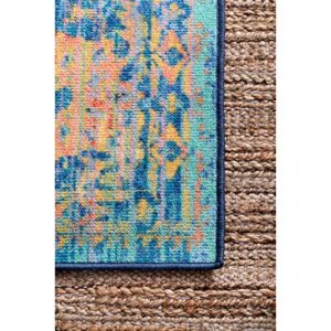 nuLOOM Andrus Vintage Area Rug, 8' x 10', Blue