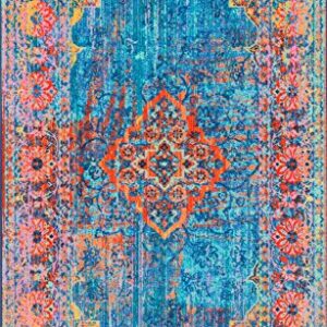 nuLOOM Andrus Vintage Area Rug, 8' x 10', Blue