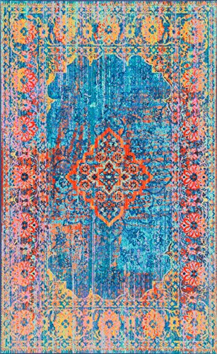 nuLOOM Andrus Vintage Area Rug, 8' x 10', Blue