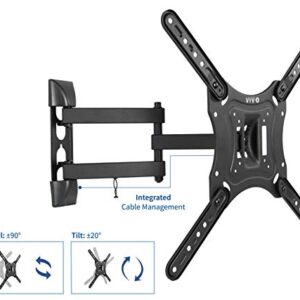 VIVO 23 to 55 inch Screen TV Wall Mount with Adjustable Tilt and Entertainment Shelf, Floating AV, DVD Shelving, Black, Mount-VWSF1