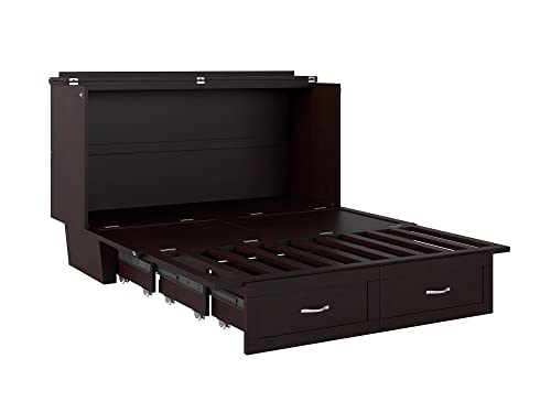 AFI Monroe Murphy Bed Chest with Charging Station, Queen, Espresso