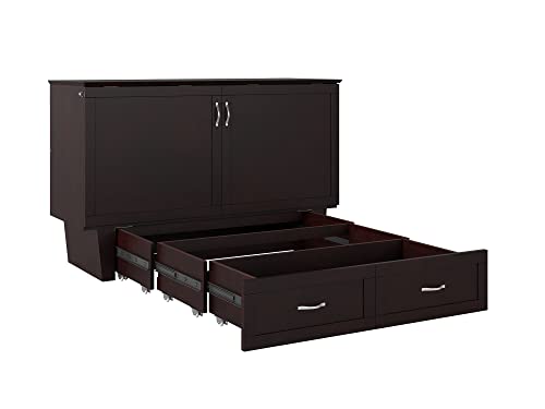 AFI Monroe Murphy Bed Chest with Charging Station, Queen, Espresso