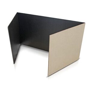 12" x 48" corrugated study carrel, pack of 24, black