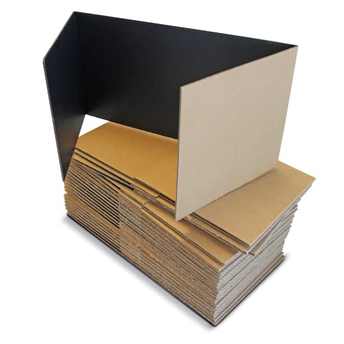 12" x 48" Corrugated Study Carrel, Pack of 24, Black