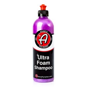 adam's polishes ultra foam shampoo 16oz - our most sudsy car shampoo formula ever - ph neutral formula for safe, spot free cleaning - ultra slick formula that wont scratch or leave water spots