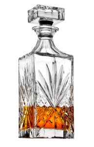 whiskey decanter for scotch, liquor, vodka, wine or bourbon - irish cut 750ml