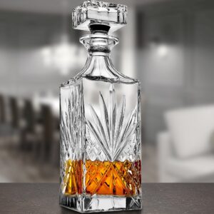 Whiskey Decanter for Scotch, Liquor, Vodka, Wine or Bourbon - Irish Cut 750ml