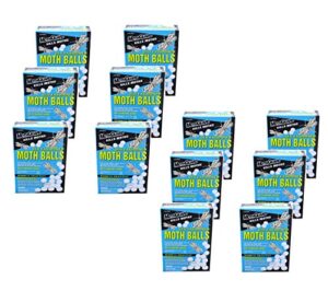 12 pack mothguard moth balls old fashioned original moth balls, repellent closet clothes protector, no clinging odor, kills clothes moths, eggs, larvae and carpet beetles