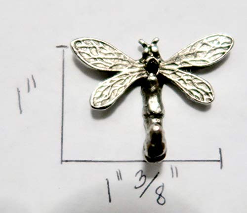 Norma Jean Designs Dragonfly Decorative Metal Hooks, Small, Silver