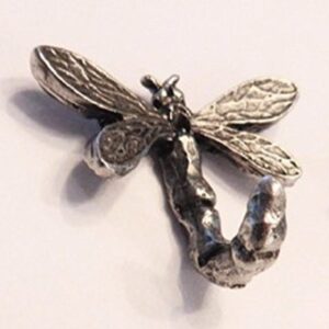 Norma Jean Designs Dragonfly Decorative Metal Hooks, Small, Silver