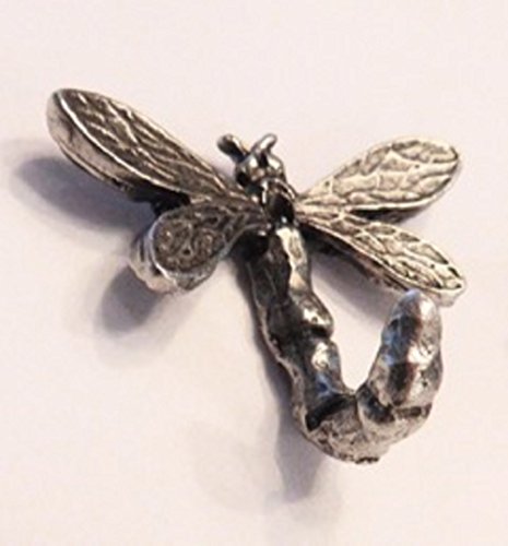 Norma Jean Designs Dragonfly Decorative Metal Hooks, Small, Silver