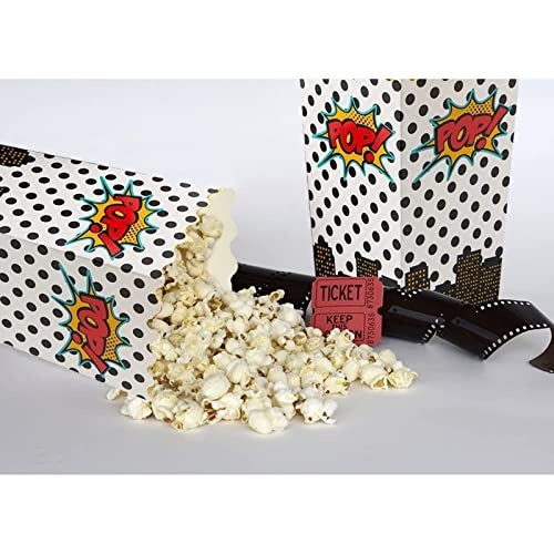 100 Pack Bulk Comic Book-Styled 20oz Mini Popcorn Boxes for Halloween, Movie Nights, Party Supplies (3.3 x 5.6 x 3.3 In)