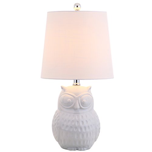 JONATHAN Y JYL1026A Hoot 20.5" Ceramic Mini LED Table Lamp, Cottage, Transitional, Modern, Elegant, Office, Living Room, Family Room, Dining Room, Bedroom, Hallway, Foyer, White Owl