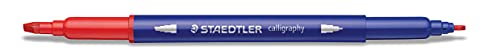 STAEDTLER Double-Ended Calligraphy Pen Pack of 12 Assorted Colours, Model: 3005 TB12 ST