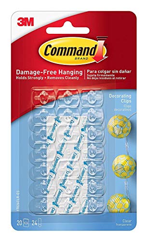 3M Command Decorating Clips, Clear, 60-Clip - 3 Pack