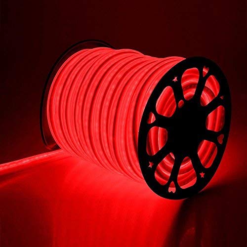 Red LED Neon Rope Lights Flex Waterproof LED Neon Lighting Wedding Party Home Decor Indoor Outdoor Room Decor Lighting and Commercial Lighting Use 110V 150FT