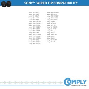 COMPLY Isolation Plus Replacement Noise Reducing Earbud Tips with WaxGuard for Sony MDR-XB50AP, XBA-Z5, MDR-EX1000, XBA-A2, MDR-EX1000, WI-1000X, WI-C-400, and More Earphones (Small, 3 Pairs)