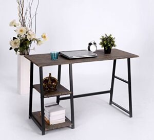 vintage brown finish computer writing study trestle desk modern vintage home office