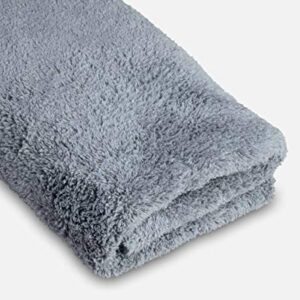 Adam's Borderless Grey Edgeless Microfiber Towel - Premium Quality 480gsm, 16 x 16 inches Plush Microfiber - Delicate Touch for The Most Delicate Surfaces